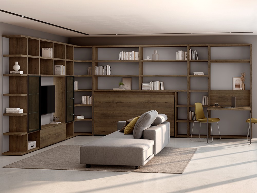 Mueble con cama 90 y escritorio abatibles ADD 19 - ilumueble