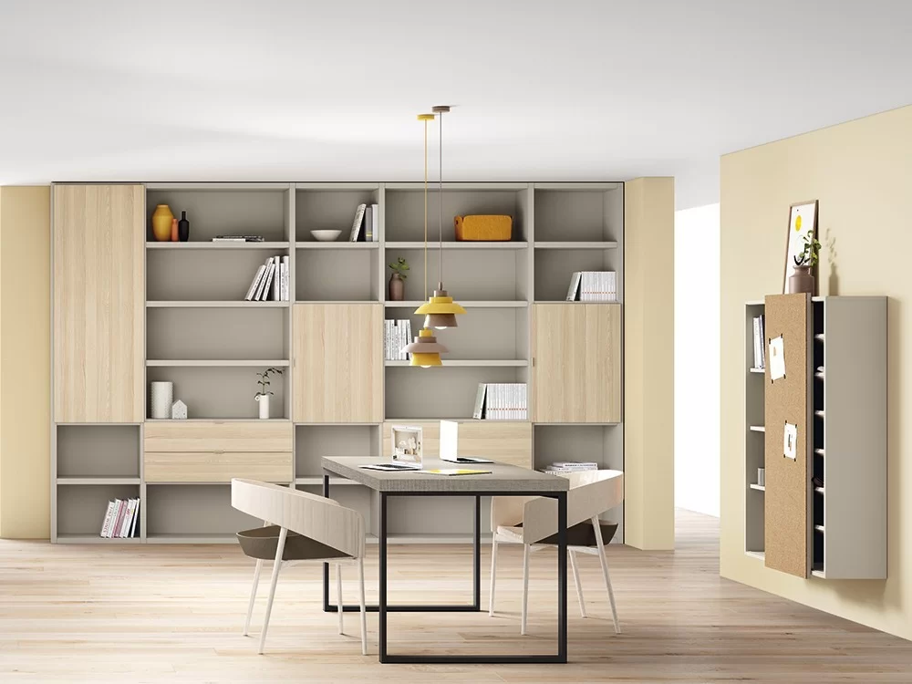 Zona de trabajo o estudio con librería Add Stay 38 - ilumueble